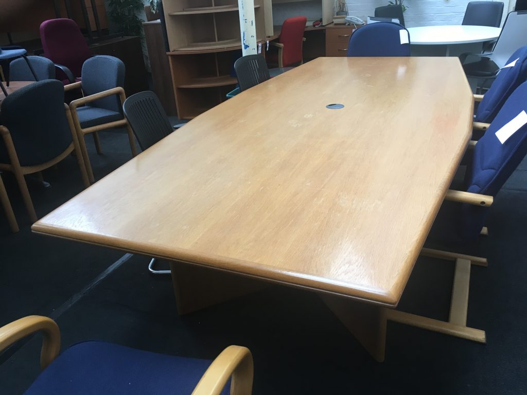 3m x 1.35m Boat Shaped Boardroom Table - Mr C's Office Furniture
